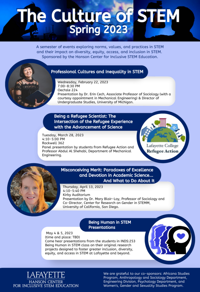 Culture of STEM Programming for Spring · Hanson · Lafayette College